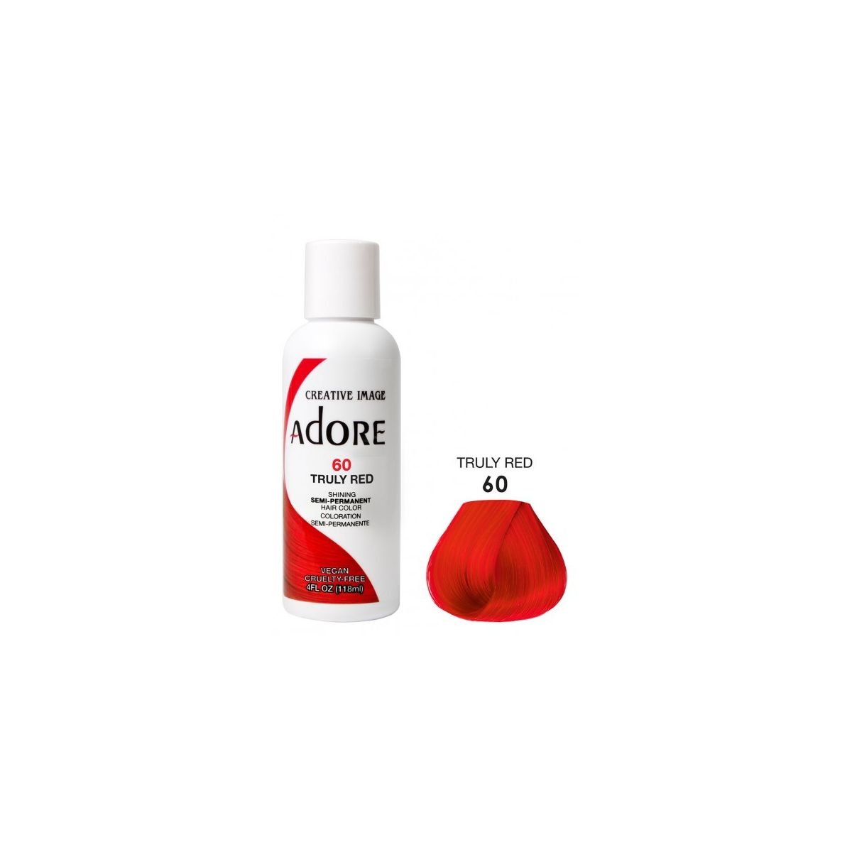 Adore Semi Permanent Hair Color 60 Truly Red 118ml